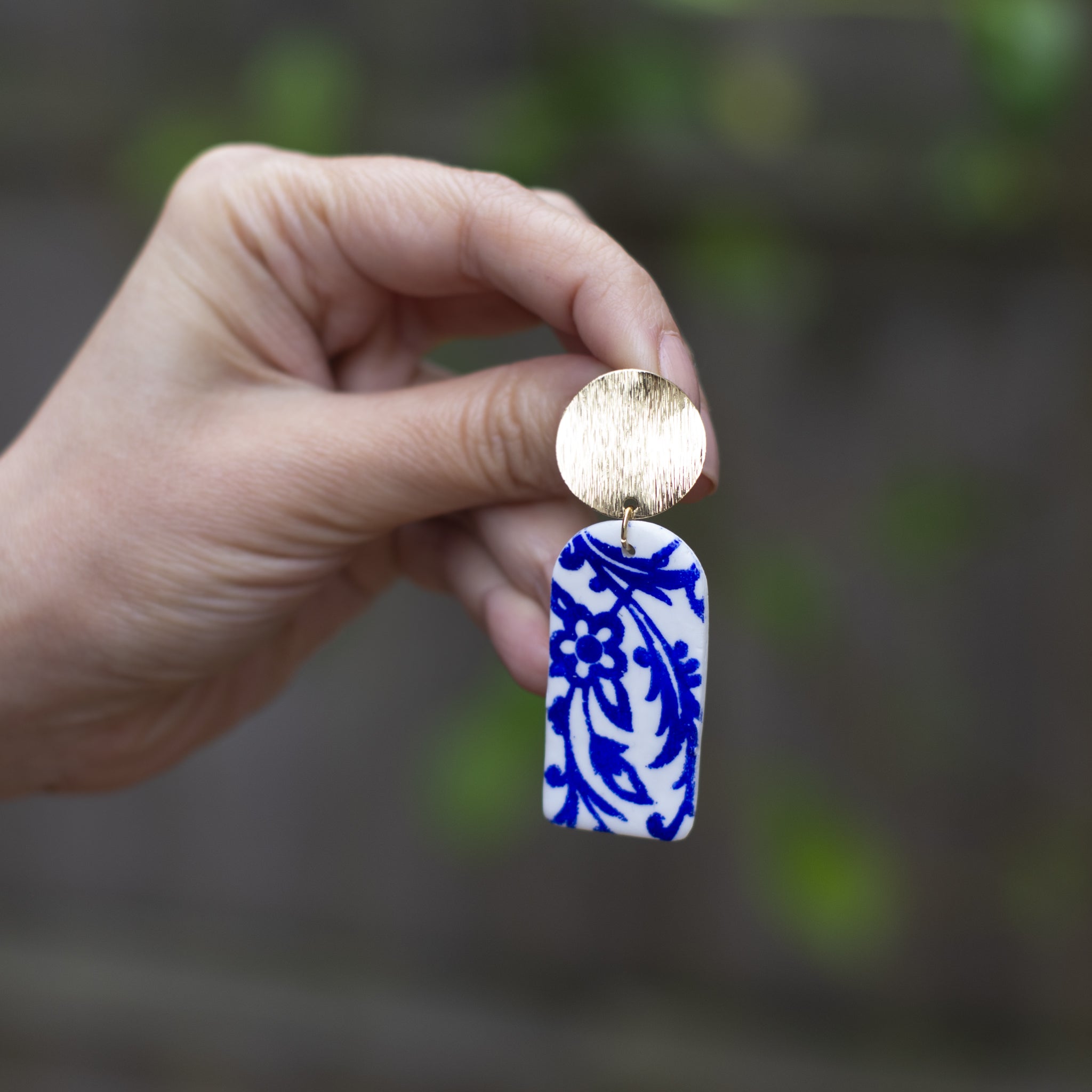 Tazhib Persian Blue Earrings – SaharzDesign